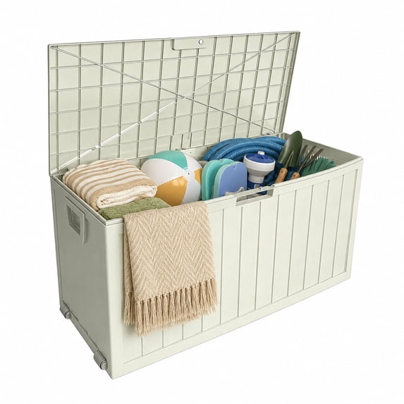 75-Gallon Waterproof Outdoor Storage Box,Lockable Deck Box,Large ...