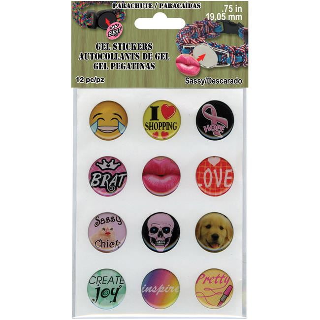 .75" Gel Stickers For Paracord Charms & Buckles 12/Pkg-Sassy - Walmart.com