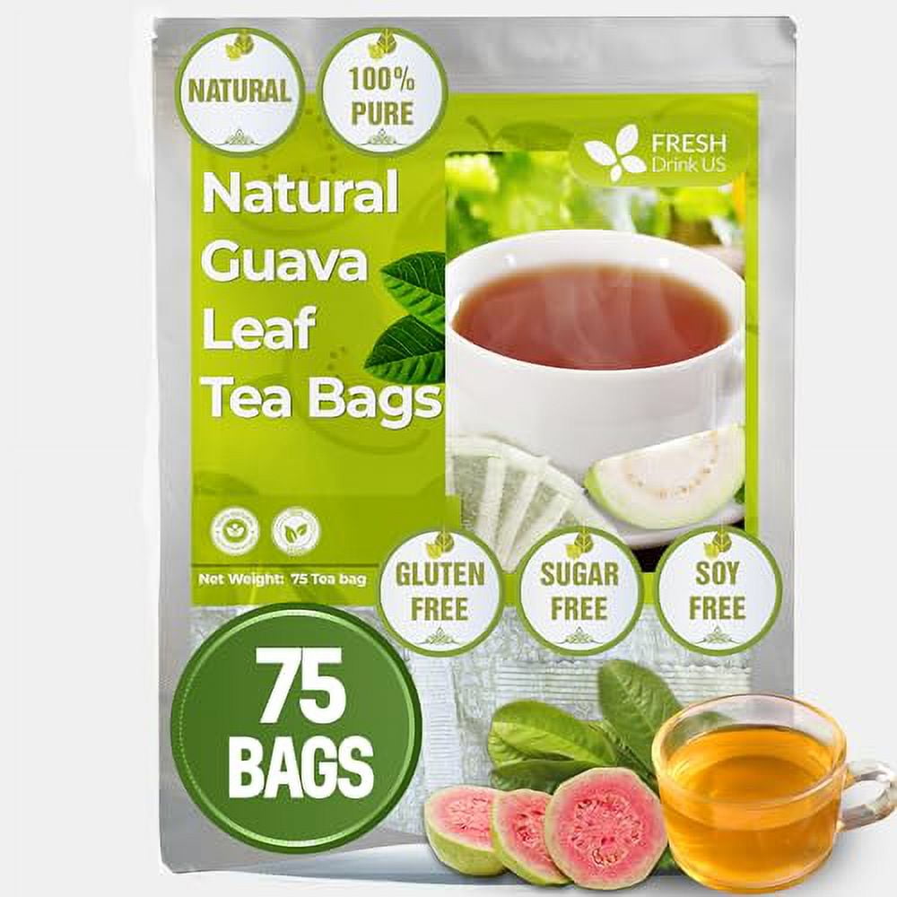 75 Guava Leaf Tea Bags, 100% Natural & Pure from Guava Leaves. Loose ...