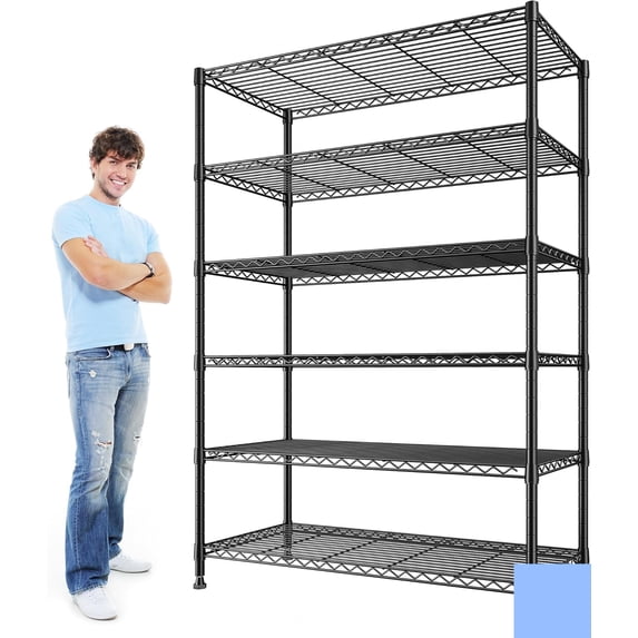 75''H Storage Shelves Metal Shelving Unit, 6 Tier Wire Shelving for ...