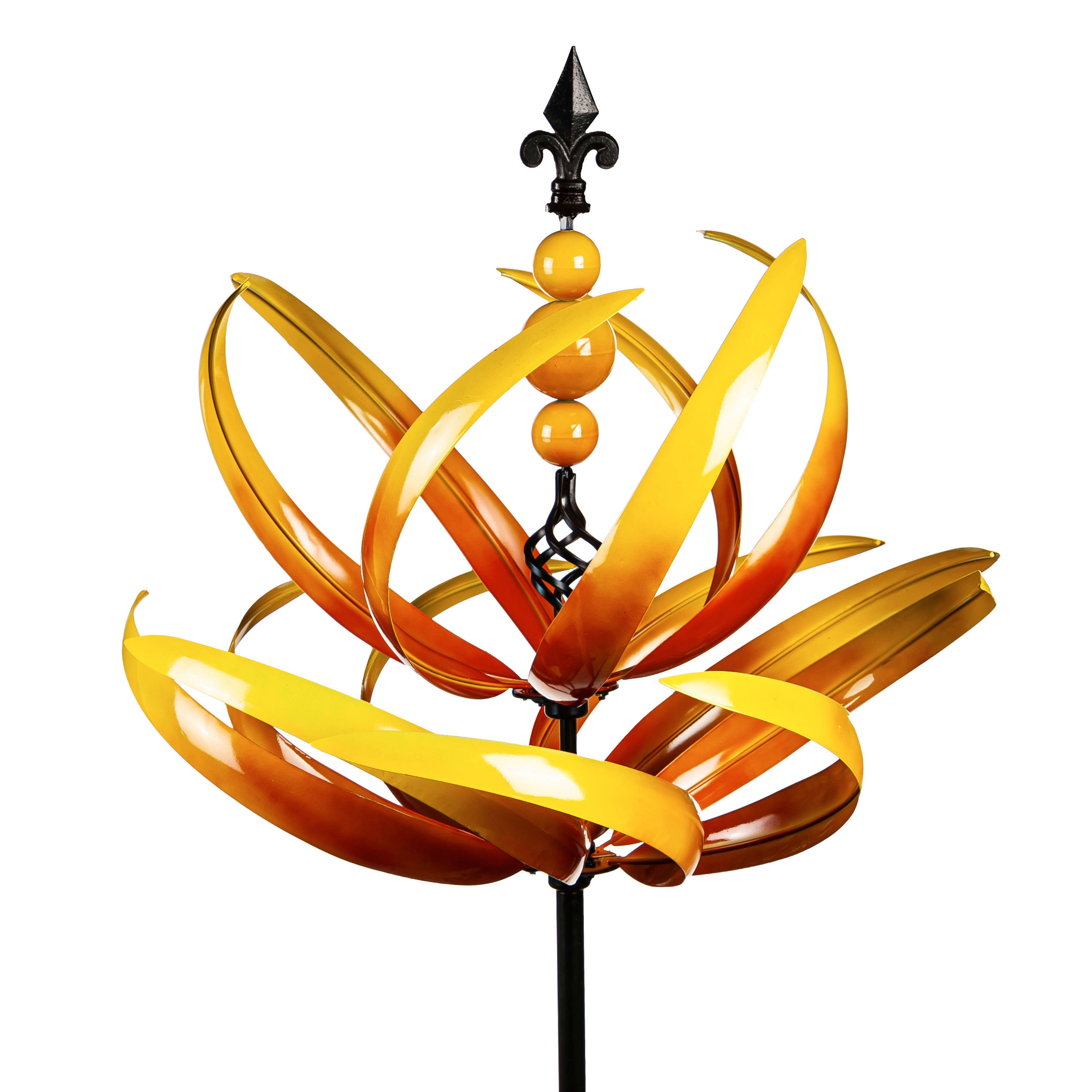 75"H Wind Spinner, Yellow Lotus - Walmart.com
