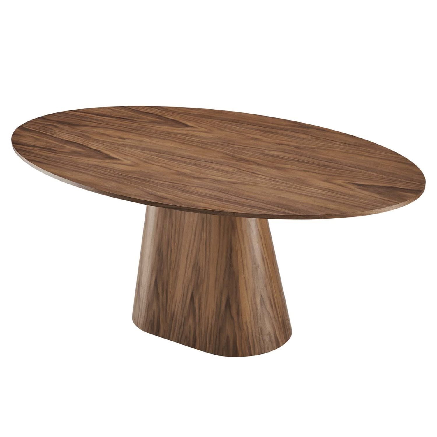 75 Inch Dining Table, Walnut, Wood, Oval, Kitchen Cafe Bistro ...