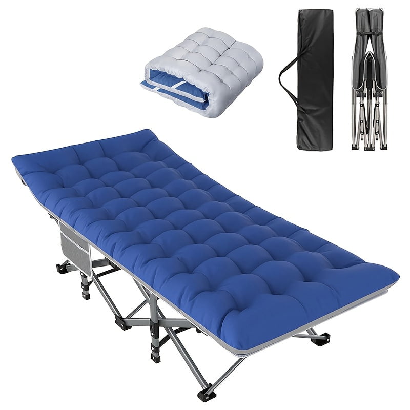 75-Inch Foldable Lab Bed with Detachable Mattress, Side Pockets ...