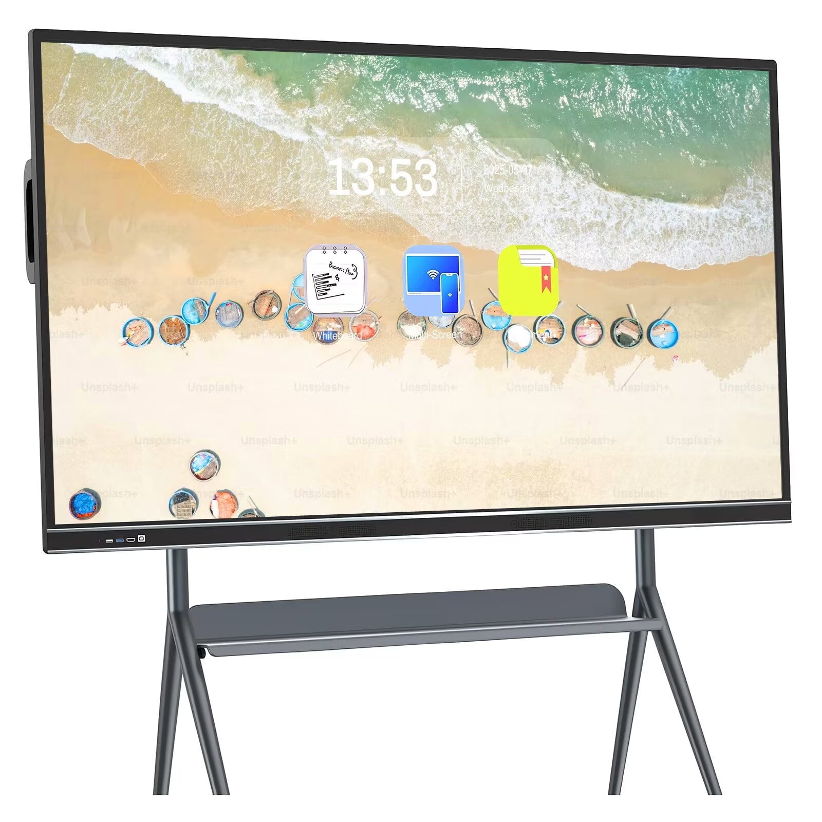 OmninexHub 75 Inch Interactive Smart Board, 4K UHD Touchscreen Dual OS Digital Whiteboard for ...