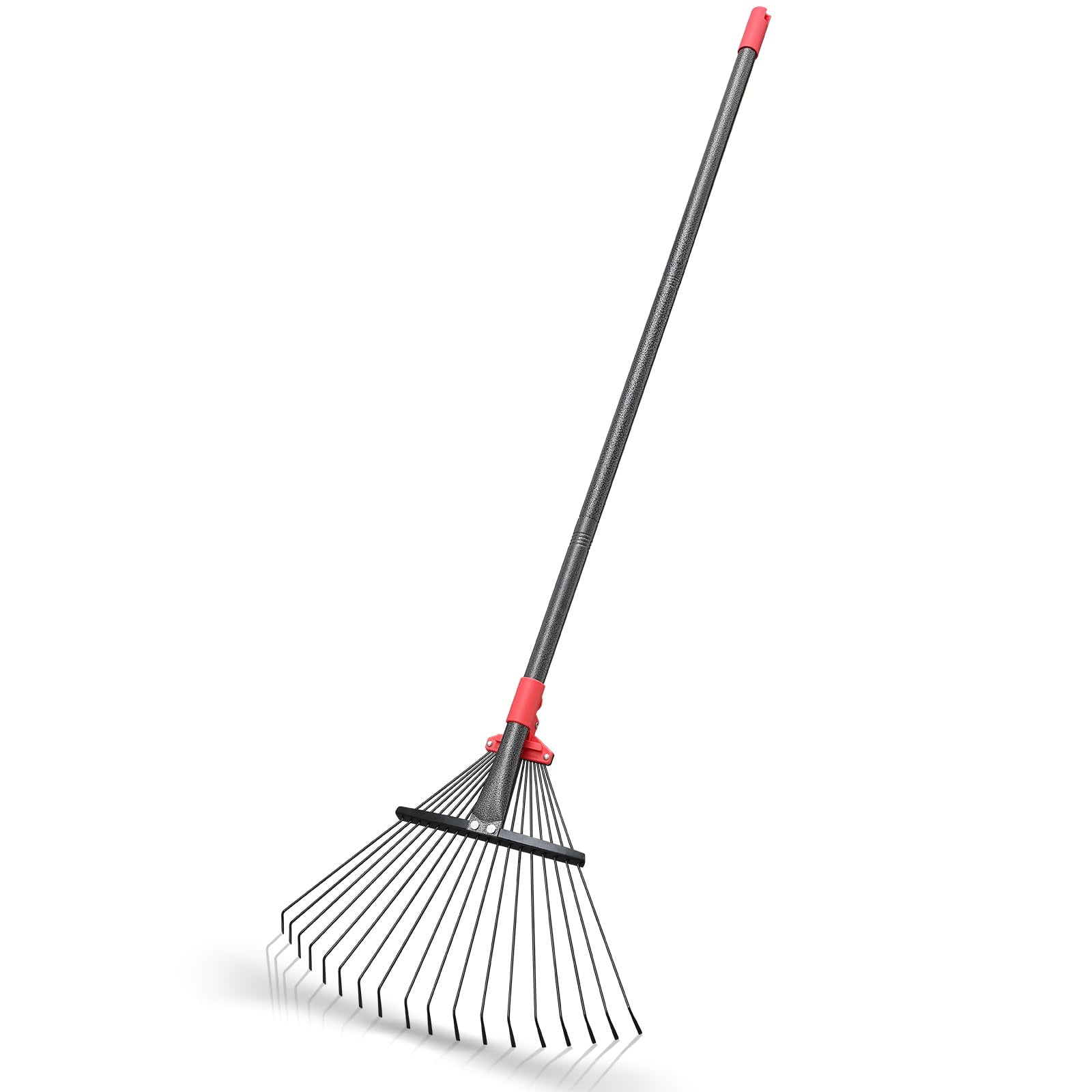 75 Inch Rake for Leaves, Adjustable Head with 18 Metal Tines Rakes for ...