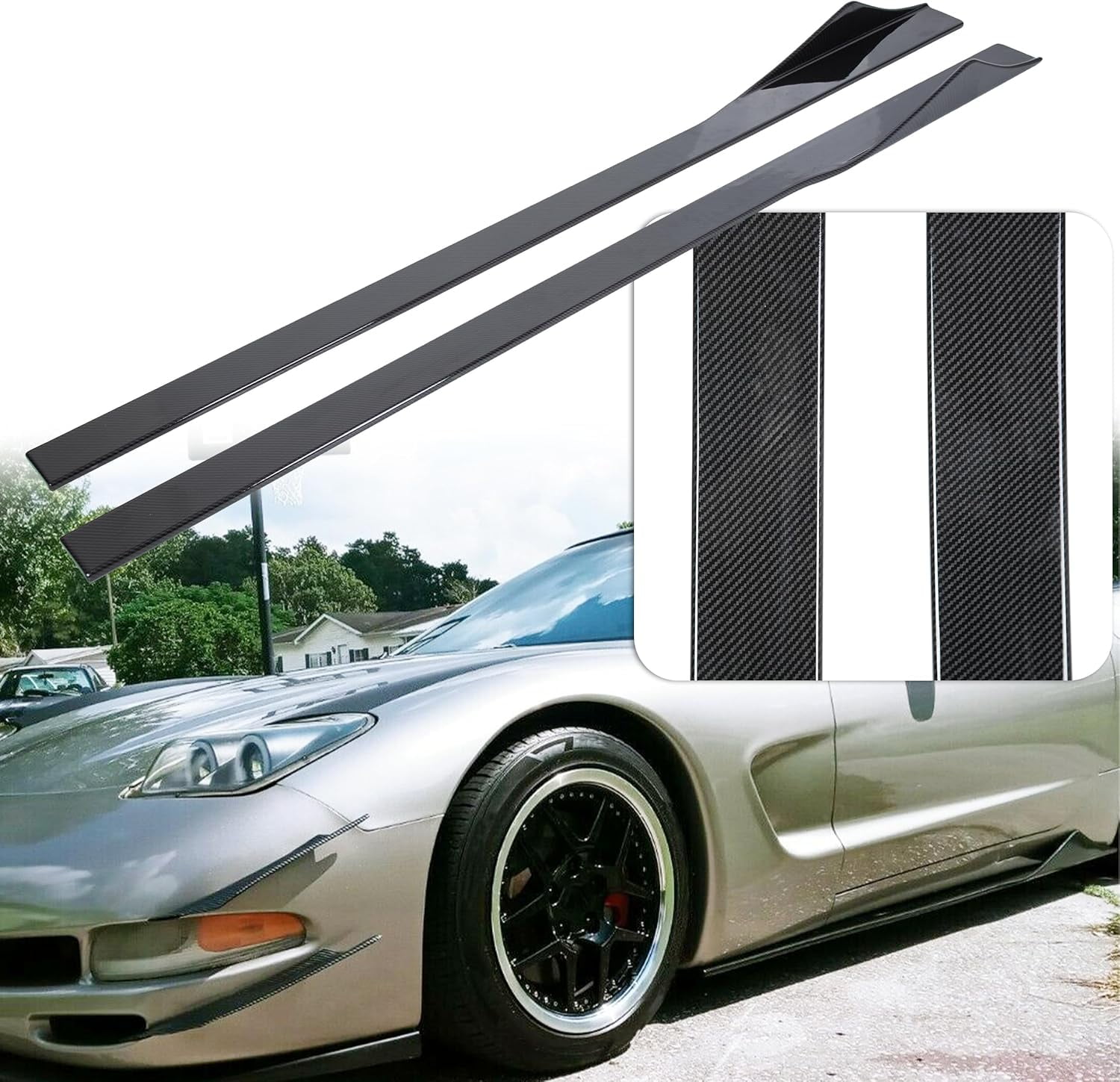 75 Inch Side Skirt Extension Compatible with 1997-2004 Chevy C5 ...
