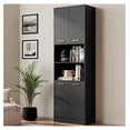 75 Inch Tall Wood Kitchen Pantry Cabinet with Doors and Adjustable ...
