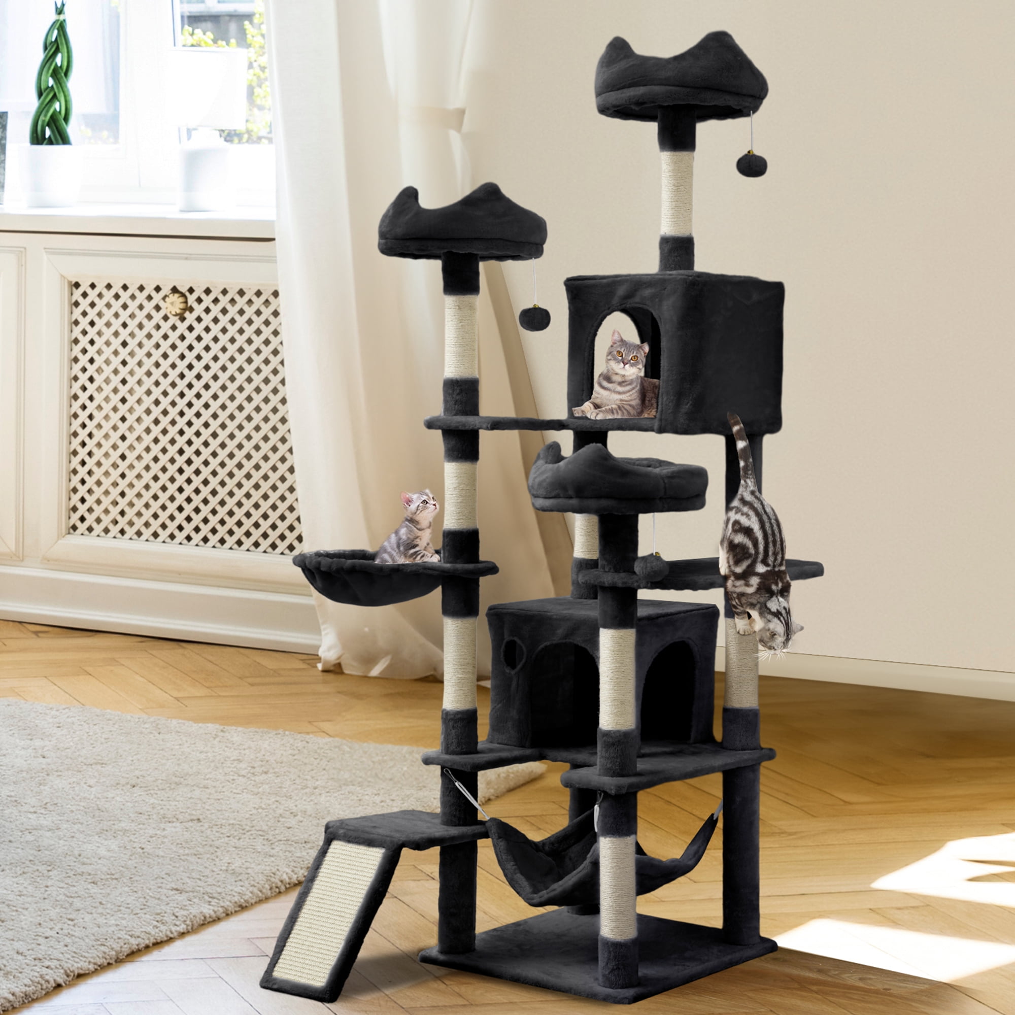 75 Inches Indoor Cat Tree Tall Cat Tower for Large Cats 20 lbs Cat ...