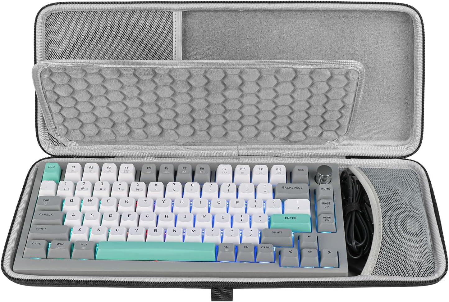 75% Keyboard Case, Hard Shell Travel Carrying Case for 84-Key Portable ...