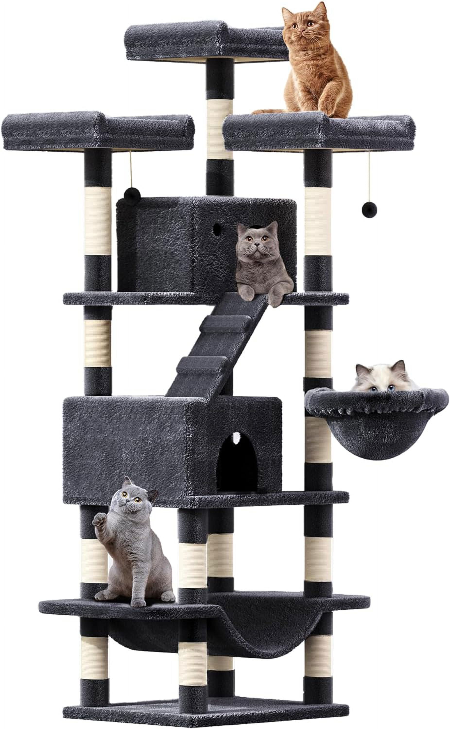 75" Large Cat Tree, Big Cat Tower for Indoor Cats, Tall Cat Tree with 3 ...