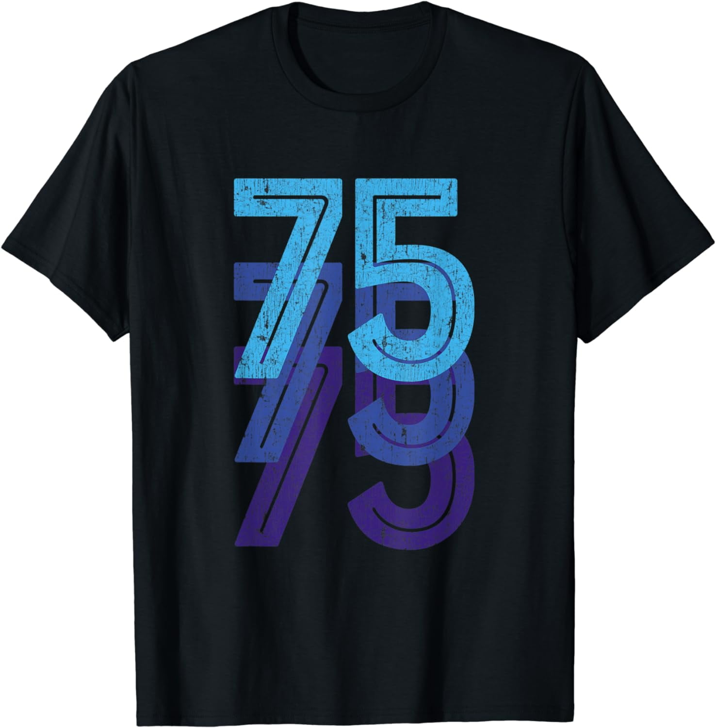 75 Lucky Number 75th Year Birthday Age Sports Team T-Shirt - Walmart.com