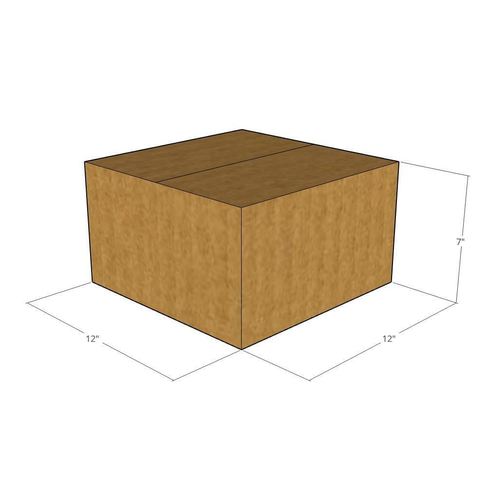 12x12x7 Kraft Brown Corrugated Shipping Boxes, 32 ECT Single-Wall, Qty ...
