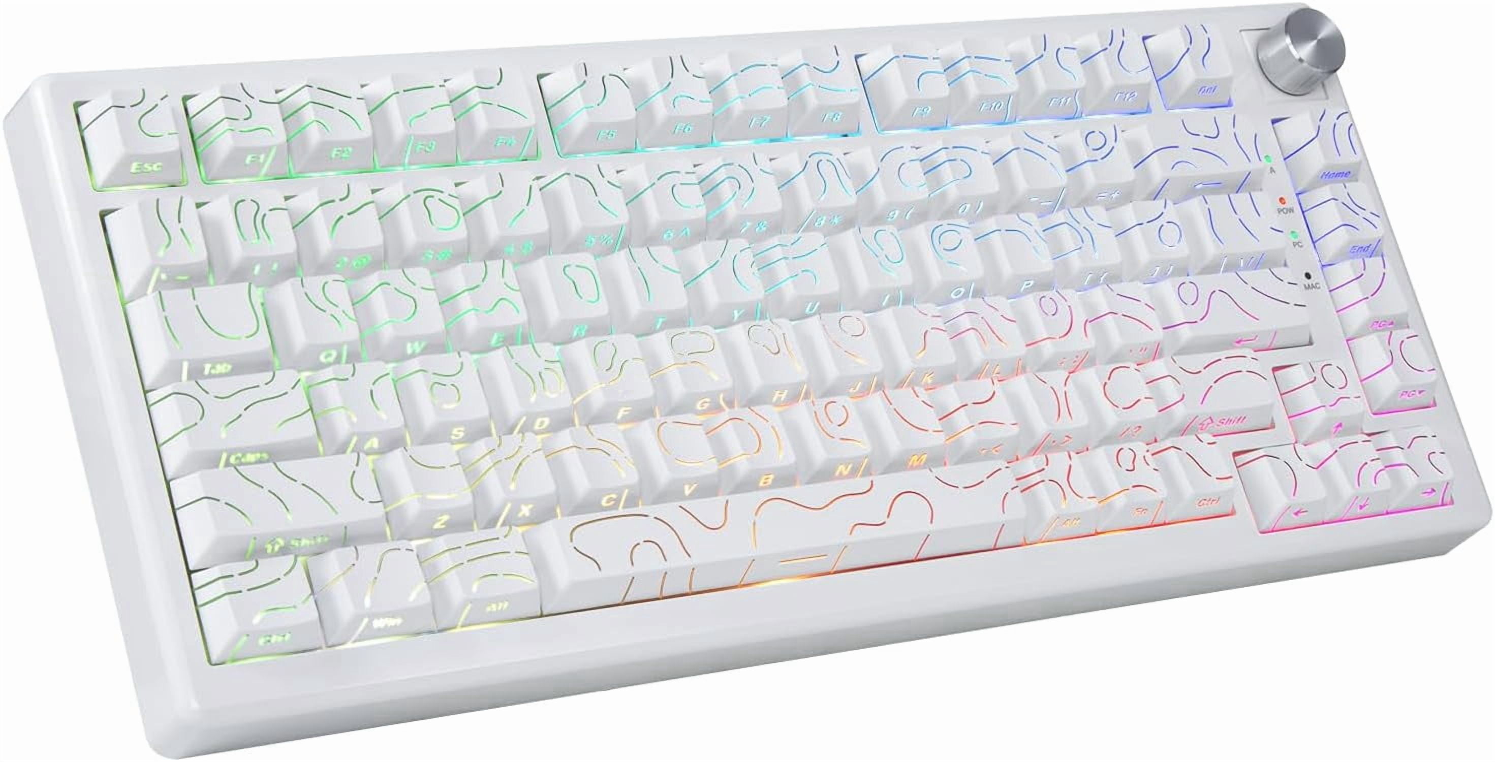 75% Mechanical Gaming Keyboard, /2.4G/ Wired, Creamy Sound, Backlit ...