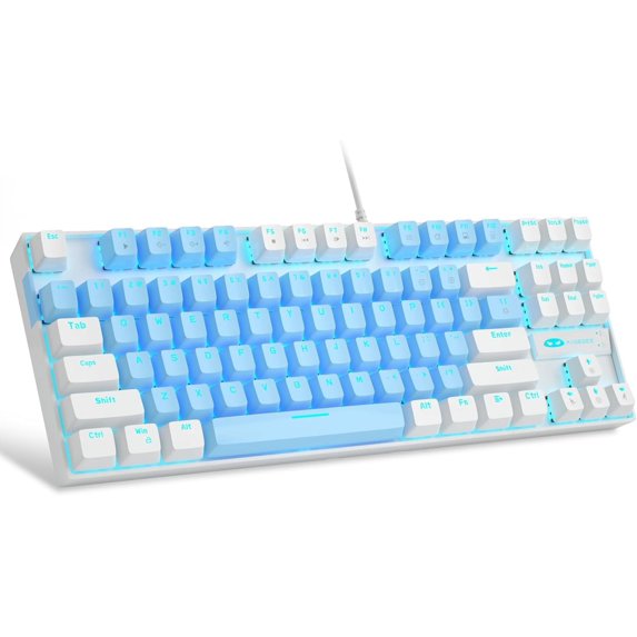 75% Mechanical Gaming Keyboard, Blue Switch, LED Blue Backlit, 87 Keys ...
