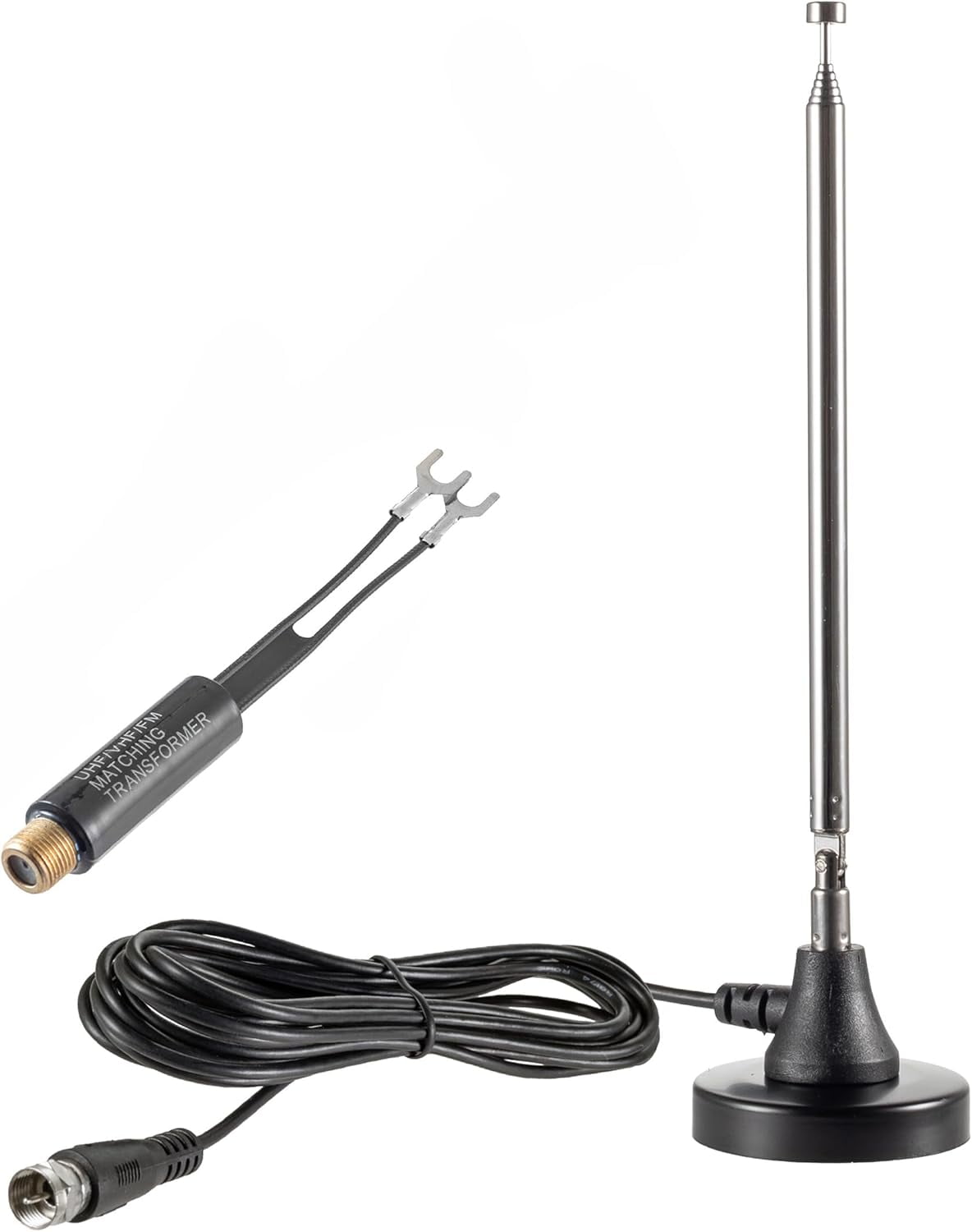 75 Ohm 300 netic Base FM Radio Telecopic Antenna with 10ft Coaxial ...