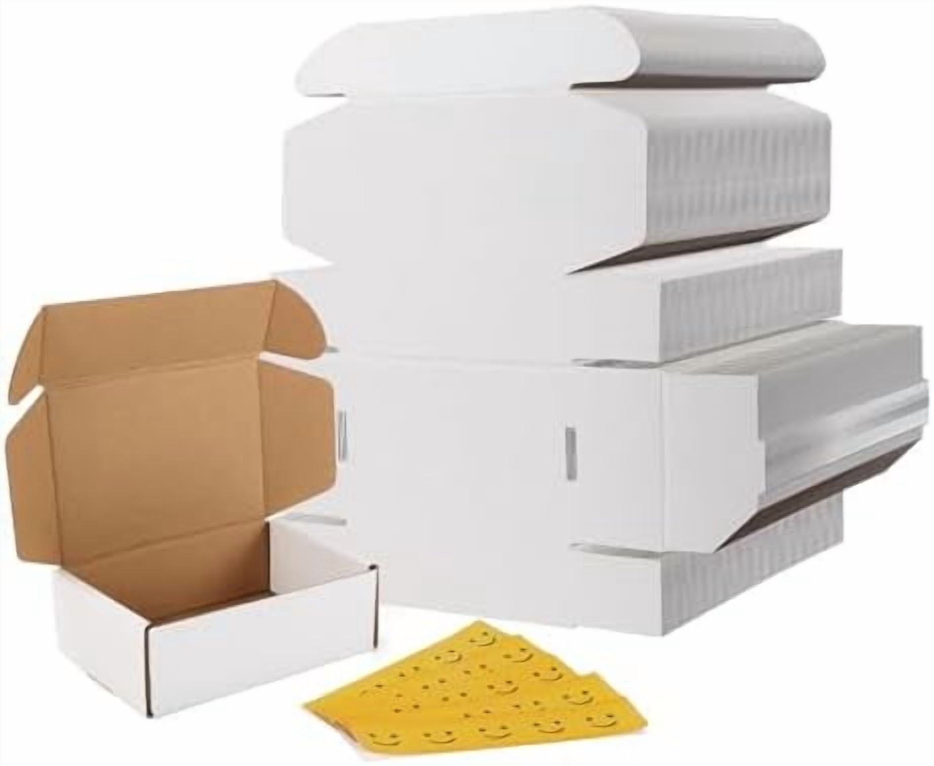 75 Pack 6x4x2 Small Shipping Boxes, White Corrugated Cardboard Mailer ...