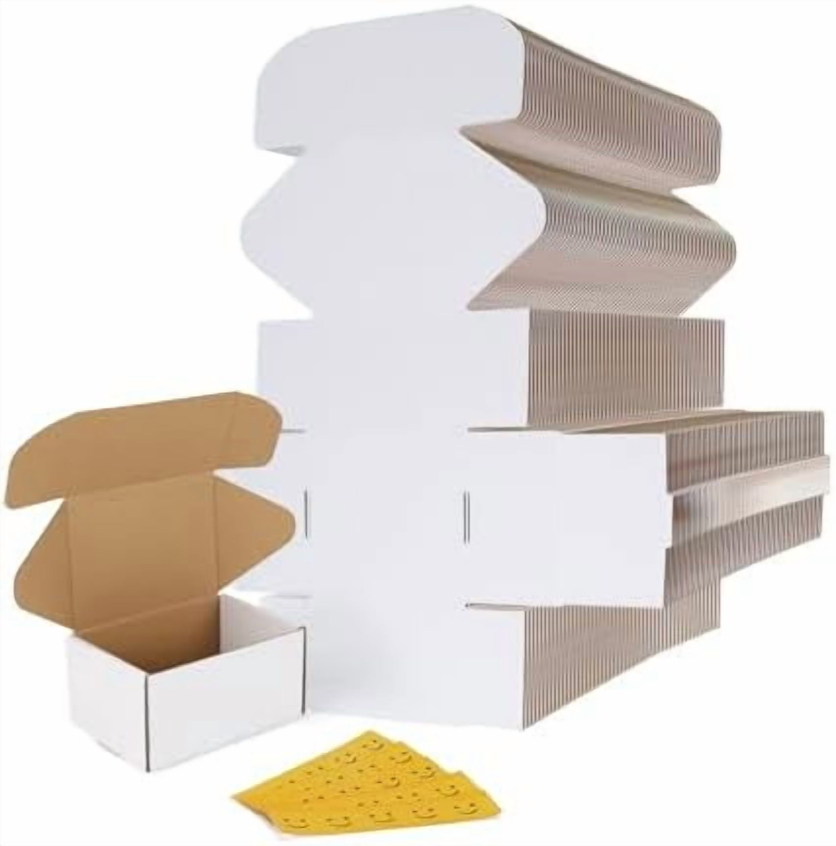 75 Pack 6x4x3 Small Shipping Boxes, White Corrugated Cardboard Mailer ...