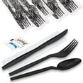 [75 Pack] Fit Meal Prep Prepackaged Plastic Cutlery Set - Spoon, Fork ...