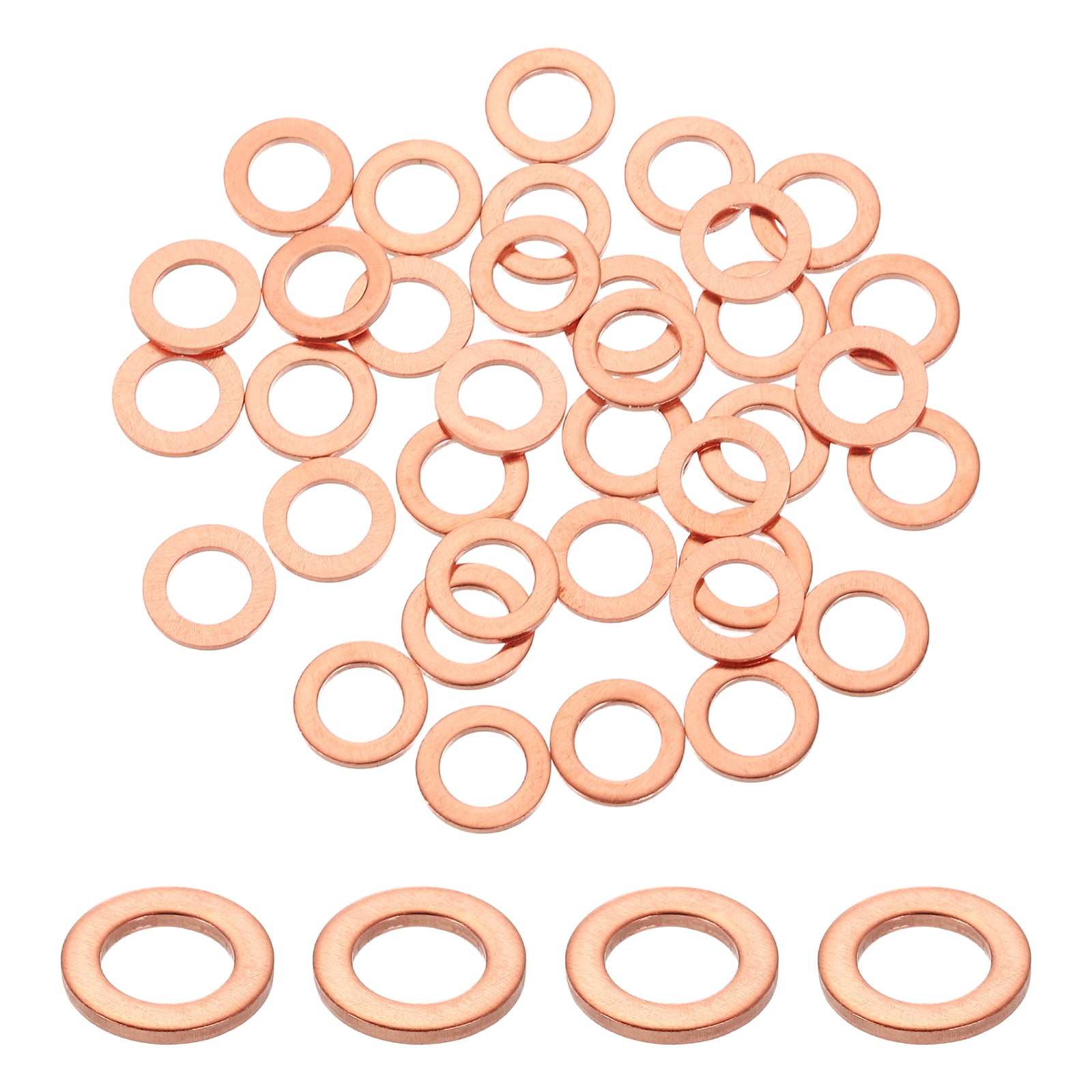 75 Pack M6 Flat Washer Copper Washer Sealing Rings, 6mm ID 10mm OD 1mm ...