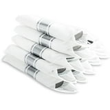 75 Pack Pre Rolled Silver Plastic Cutlery Set, 75 Pieces (75 Forks, 75 ...