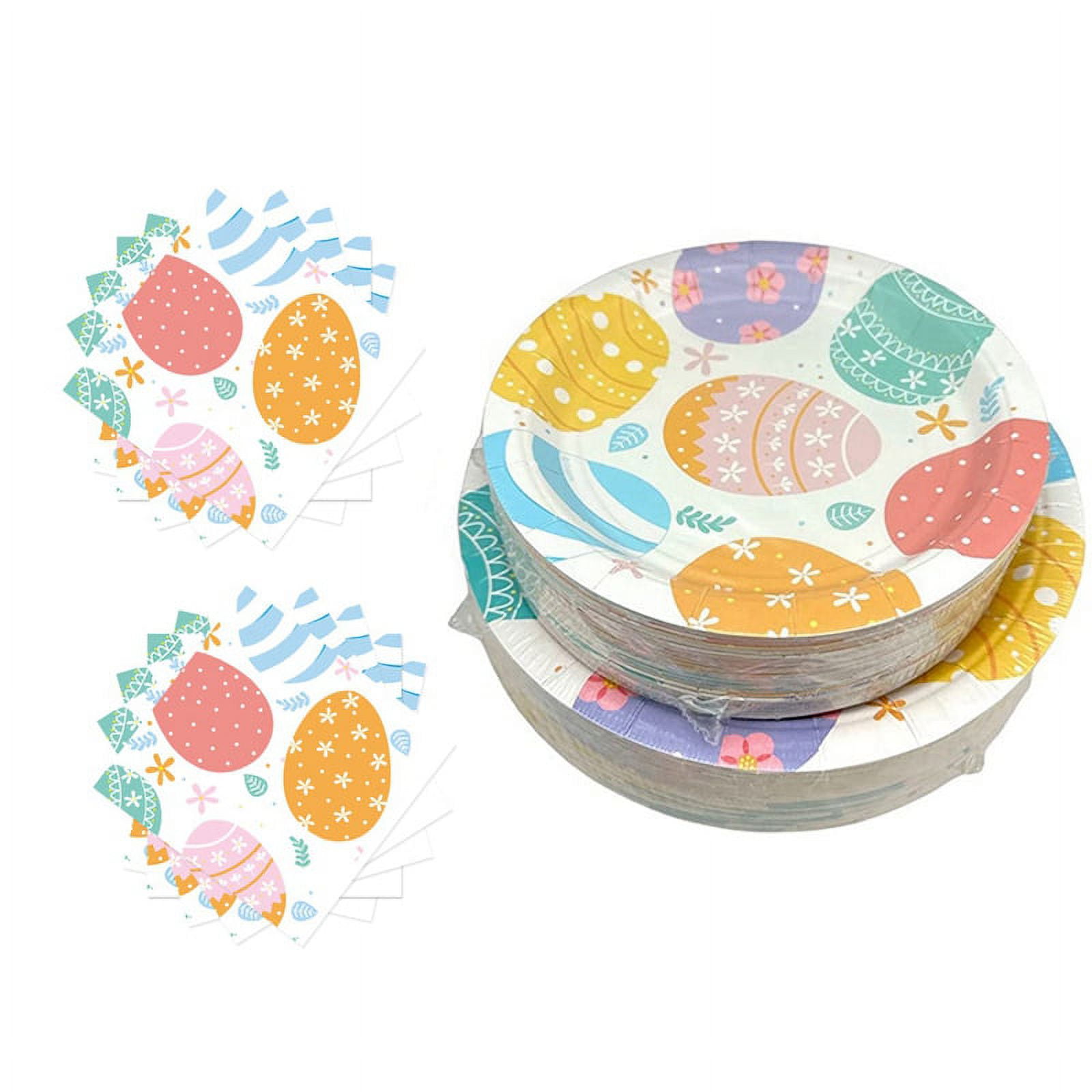 75 Pack Serves 25 Easter Dinner Plates Napkins Dessert Plates Perfect ...