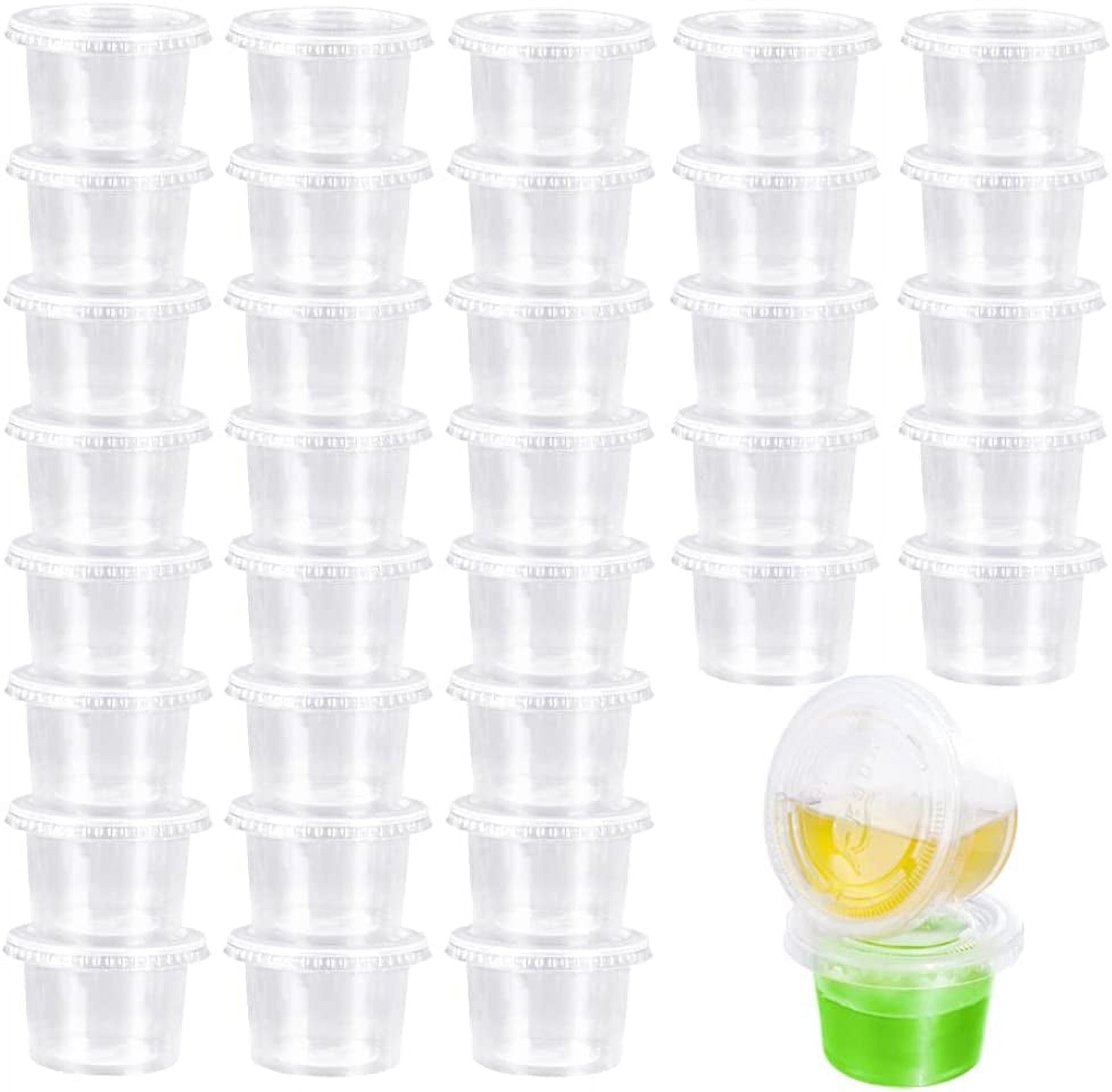 75 Pcs 4oz Clear Sauce Pots, Deli Small Storage Pots with 75 Lids ...