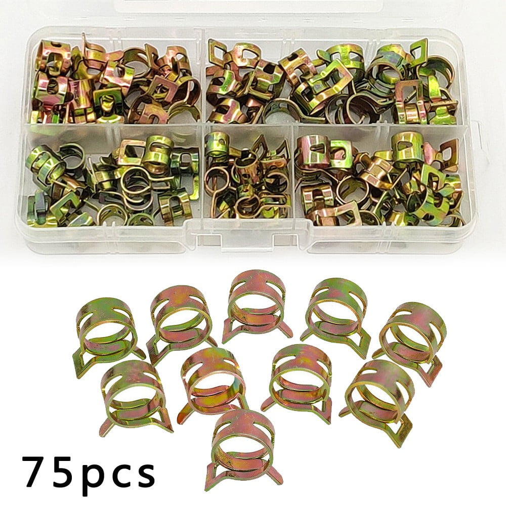 75 Pcs 6-10mm Spring Clips High Quality Iron Galvanized Material Fuel ...