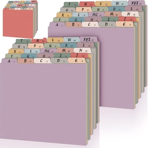 75 Pcs A-z Alphabet Top Tab File Guides Set, Letter Size File Dividers ...