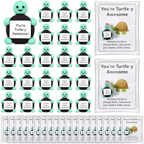 75 Pcs Inspirational Turtle Gifts Bulk Include 25 Mini Rubber Turtle 25 ...