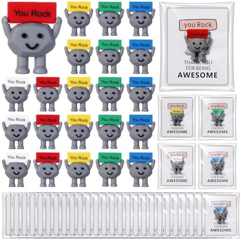 75 Pcs You Rock Gifts Set Include 25 Mini Rubber Rock 25 Motivational ...