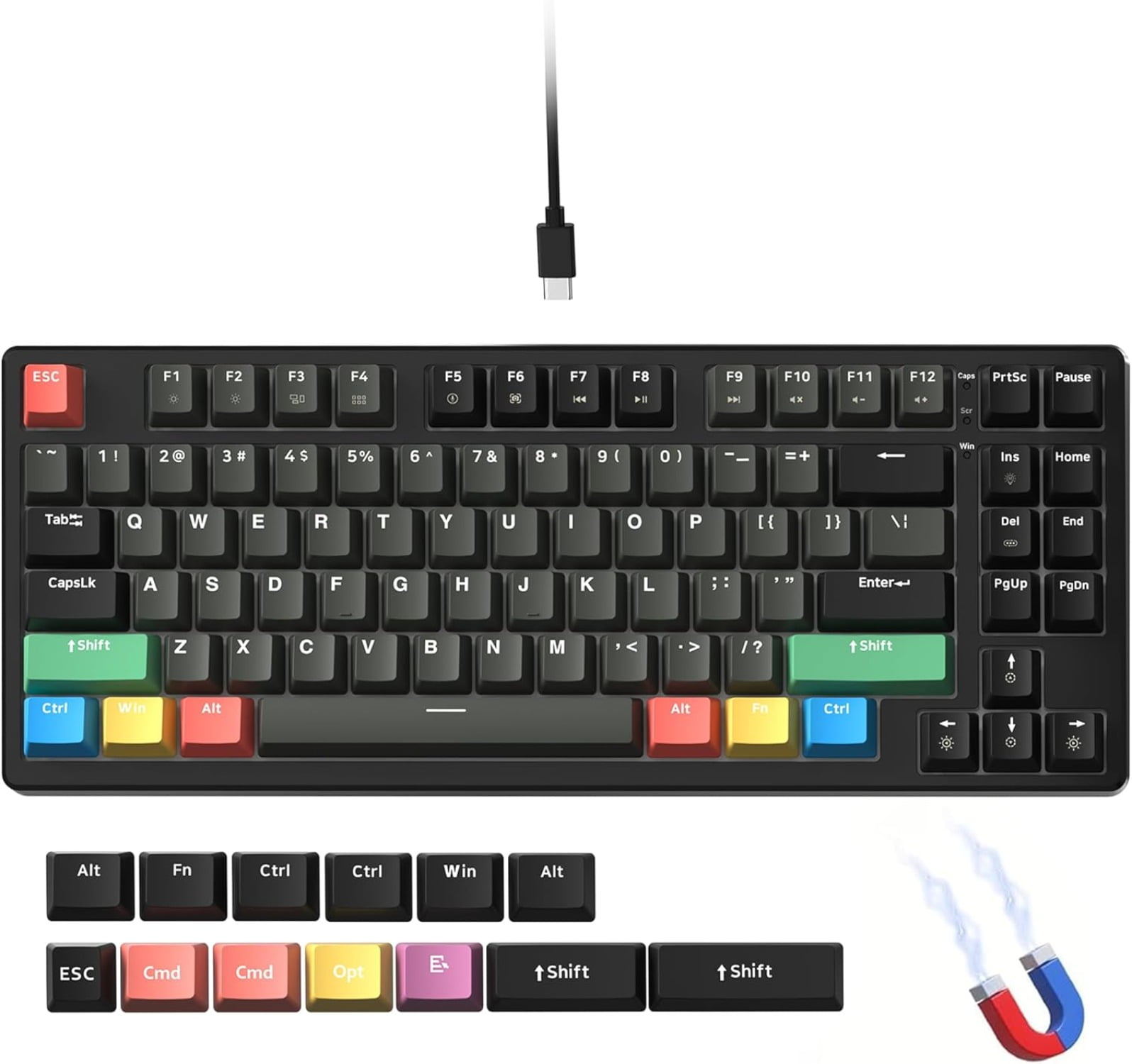 75 Percent Rapid Trigger Gaming Keyboard, Wired Mechanical Keyboard 85 ...