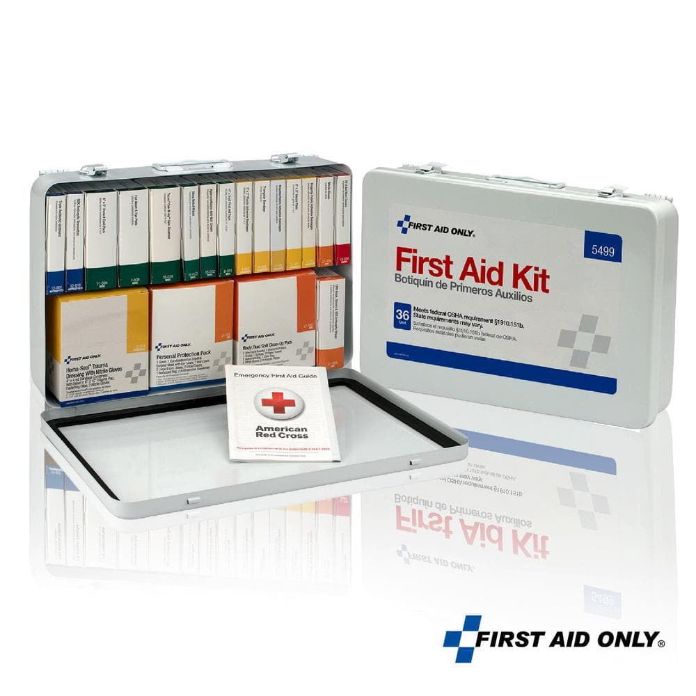 75-Person, 36 Unitized Metal Osha First Aid Case with BBP and CPR Kits ...