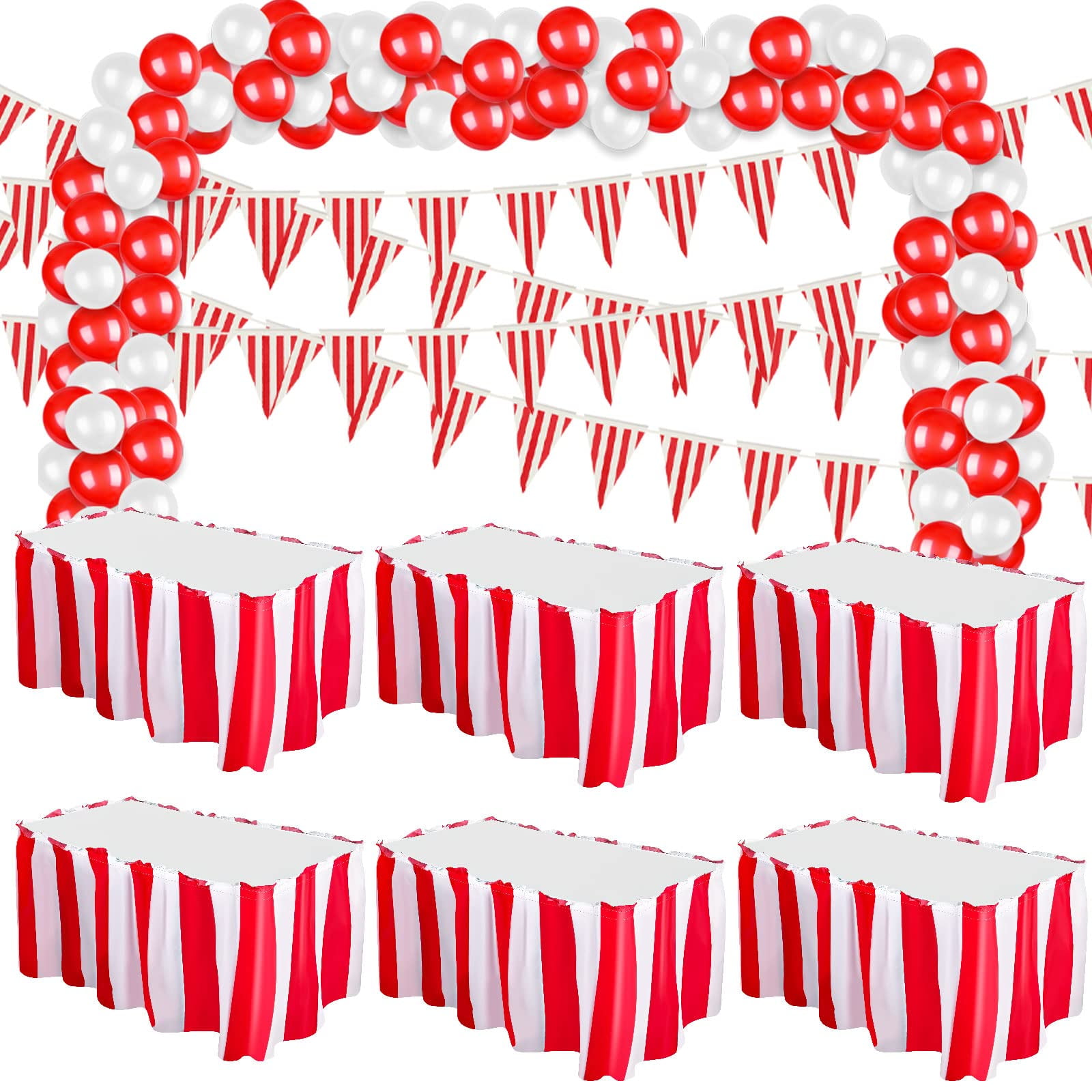 75 Pieces Carnival Theme Party Decorations 6 Carnival Table Skirts Red ...