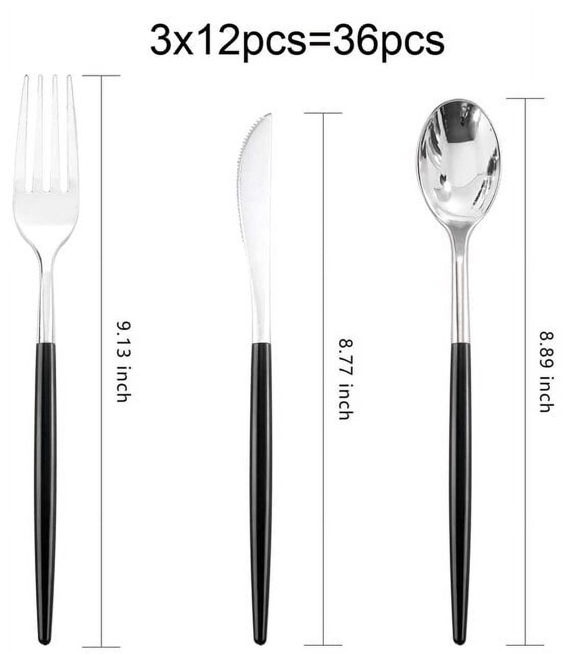 75 Pieces Gold Plastic Silverware- Disposable Flatware Set-Heavyweight ...