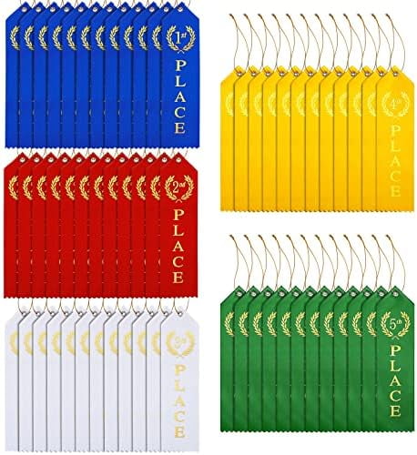 75 Pieces Track Award Ribbons 1st, 2nd, 3rd, 4th, 5th Trophy Place Flat ...