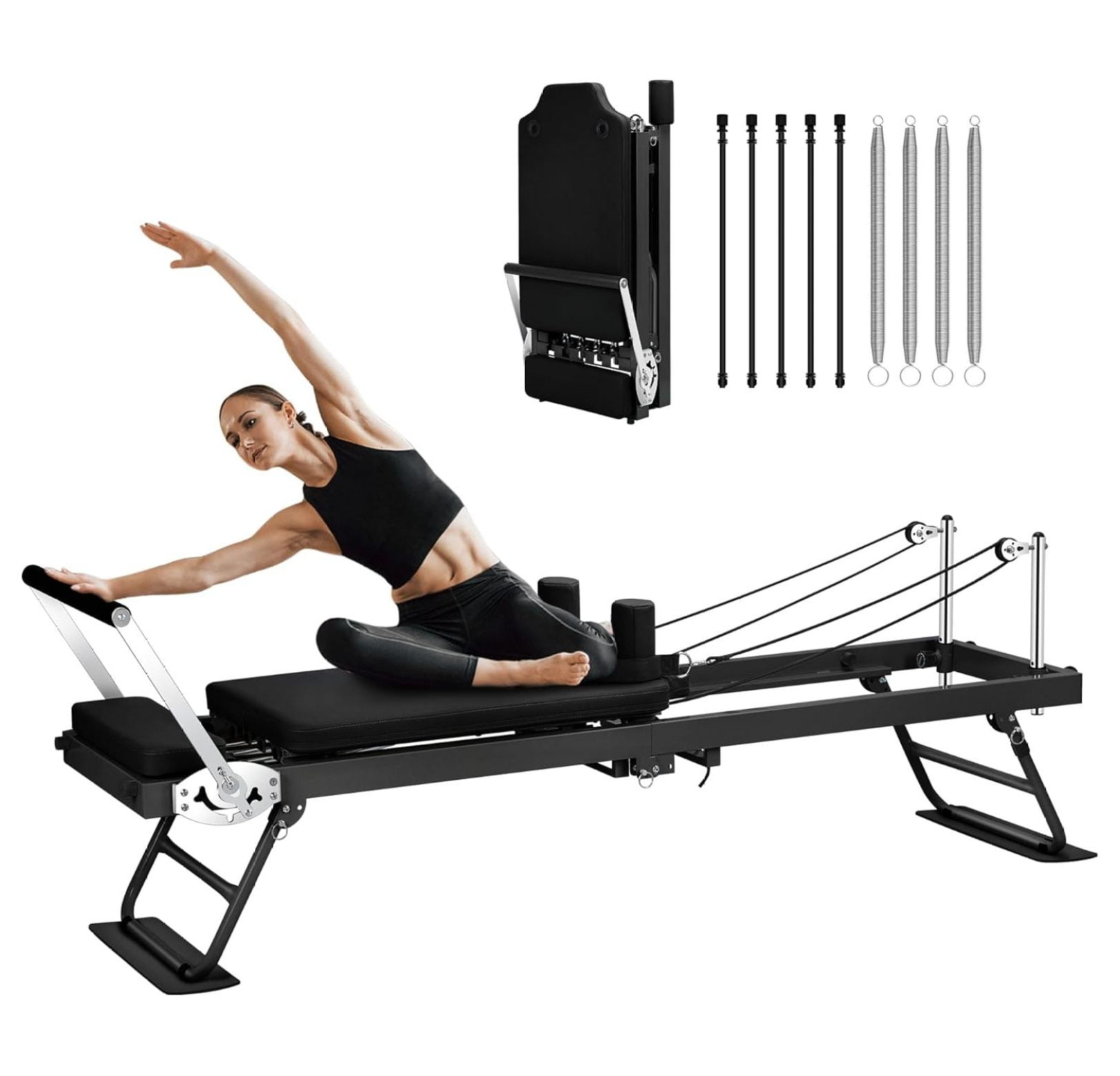 75" Pilates Reformer Machine , Foldable Reformer Pilates Machine ...
