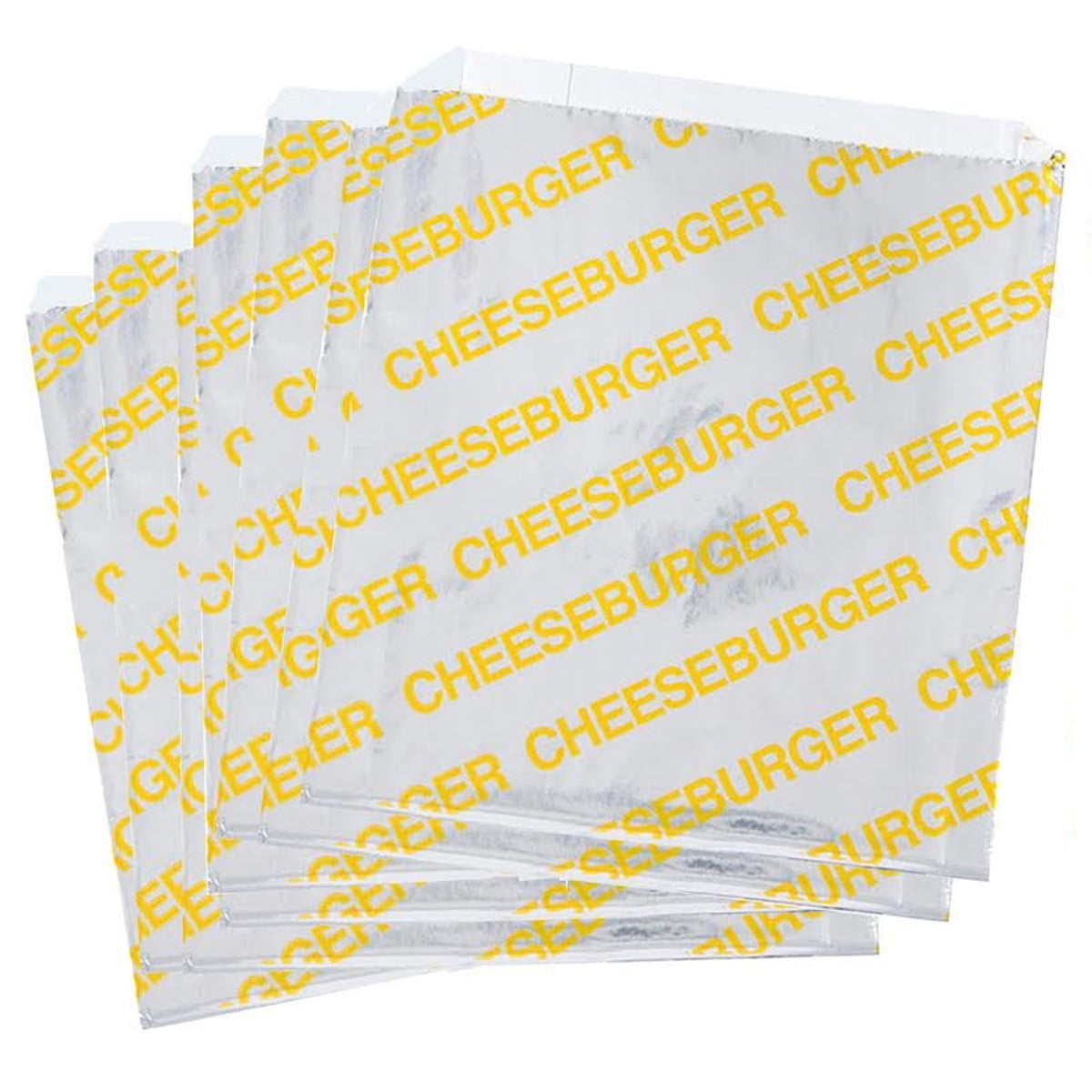 75 Printed Foil Cheeseburger Bags - Silver Yellow - Walmart.com
