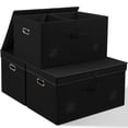 75 Quarts Extra Large Decorative Storbwith Lids 3 Packs Black ...