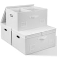 75 Quarts Extra Large Decorative Storbwith Lids 3 Packs White ...
