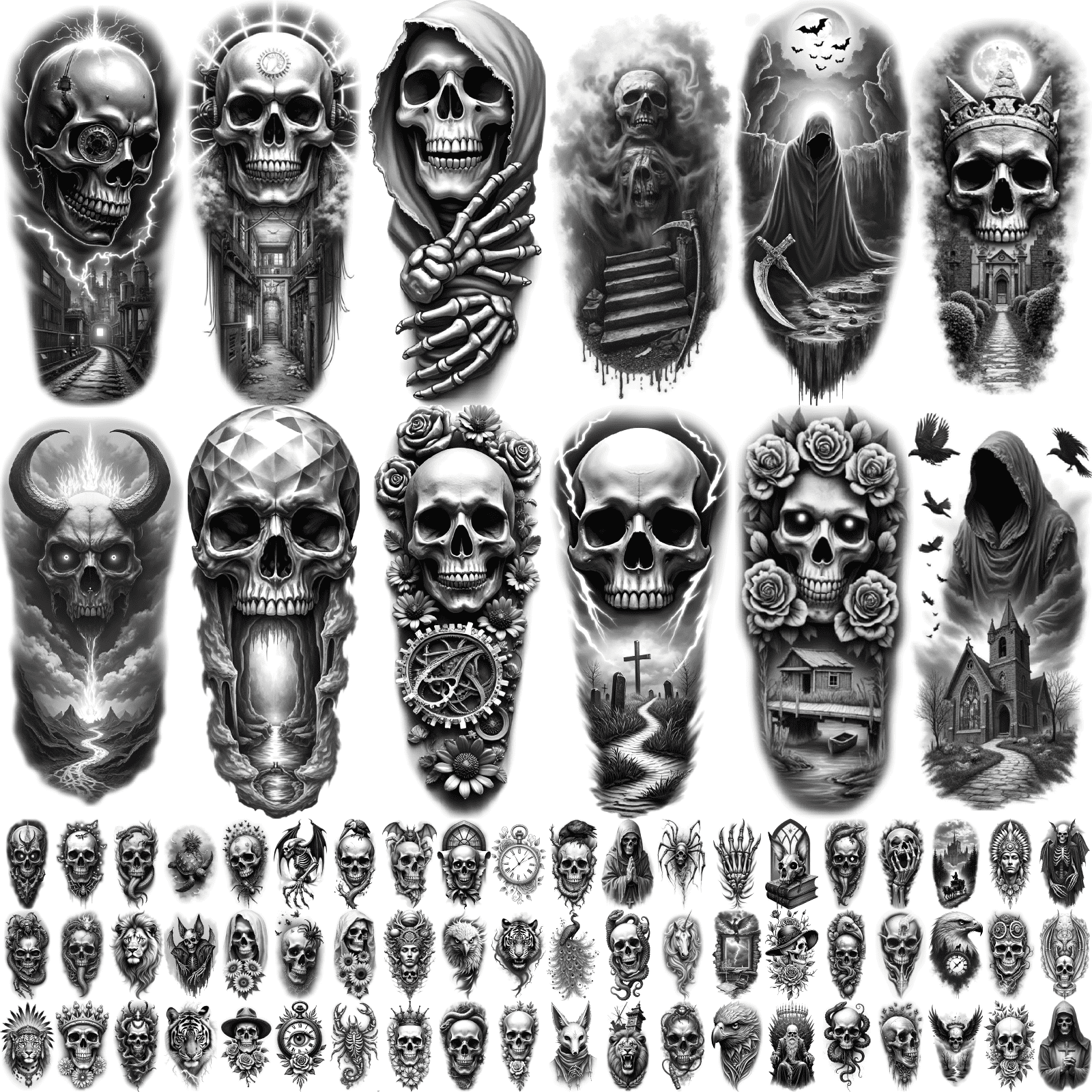 75 Realistic Temporary Tattoos Waterproof Long Lasting Body Stickers ...