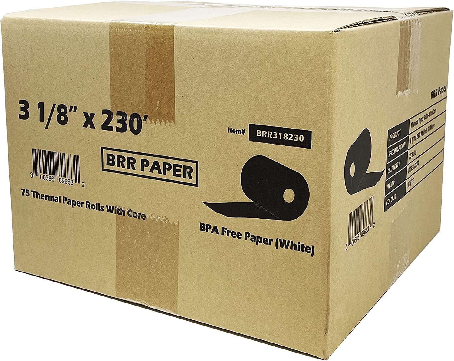 (75 Rolls) 3 1/8 x 230 Thermal Paper Receipt Rolls fits all Clover POS ...