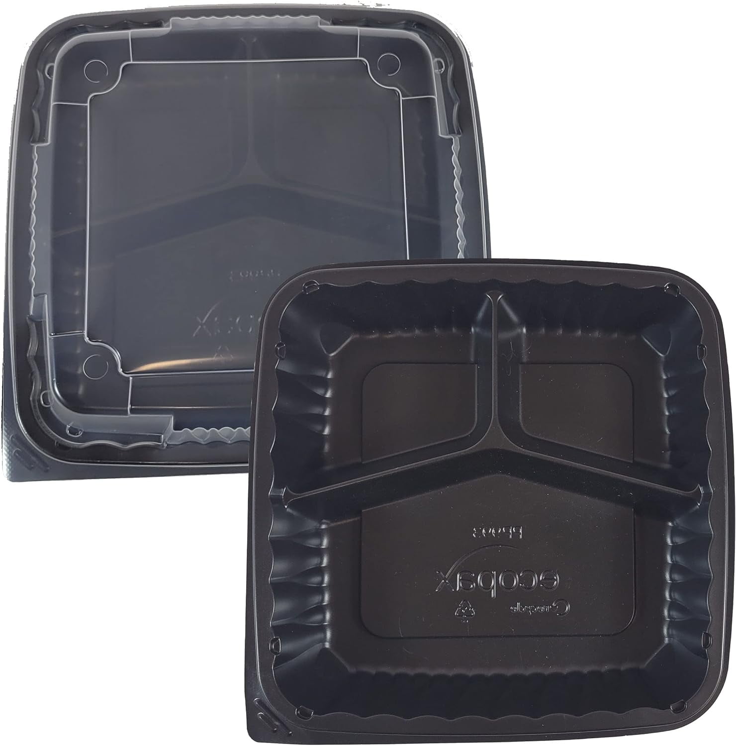 75 Sets PP Pebble Box Serving Tray and Vented Lid, Food Container (9x9 ...
