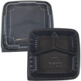 75 Sets PP Pebble Box Serving Tray and Vented Lid, Food Container (9x9 ...