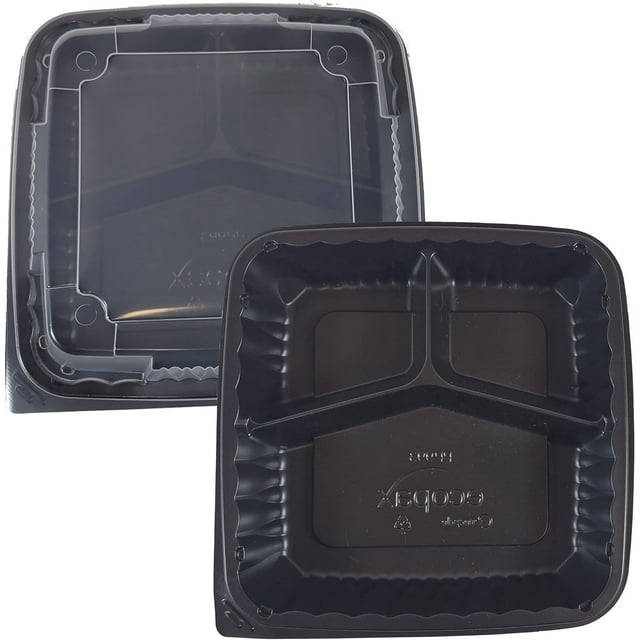 75 Sets PP Pebble Box Serving Tray and Vented Lid, Food Container (9x9 ...