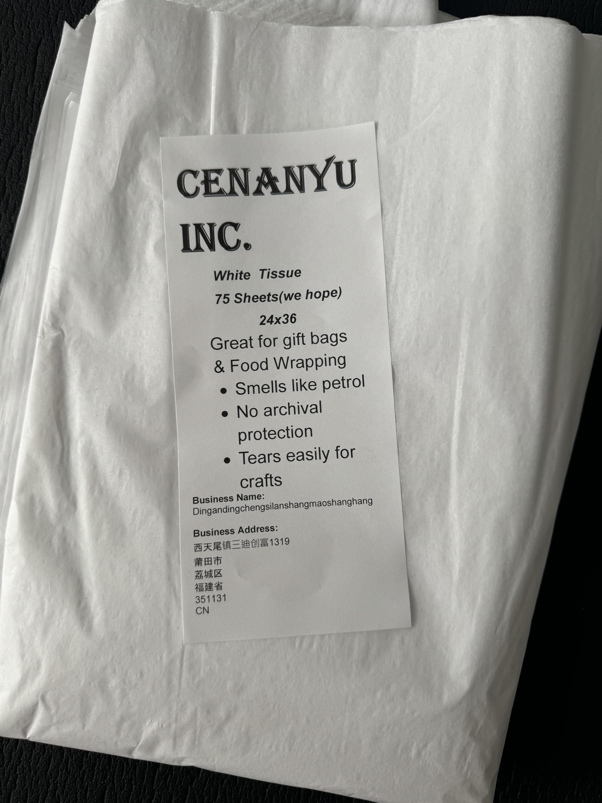 75 Sheets 24x36 Archival Acid&Lignin Free Tissue Paper from Details for ...