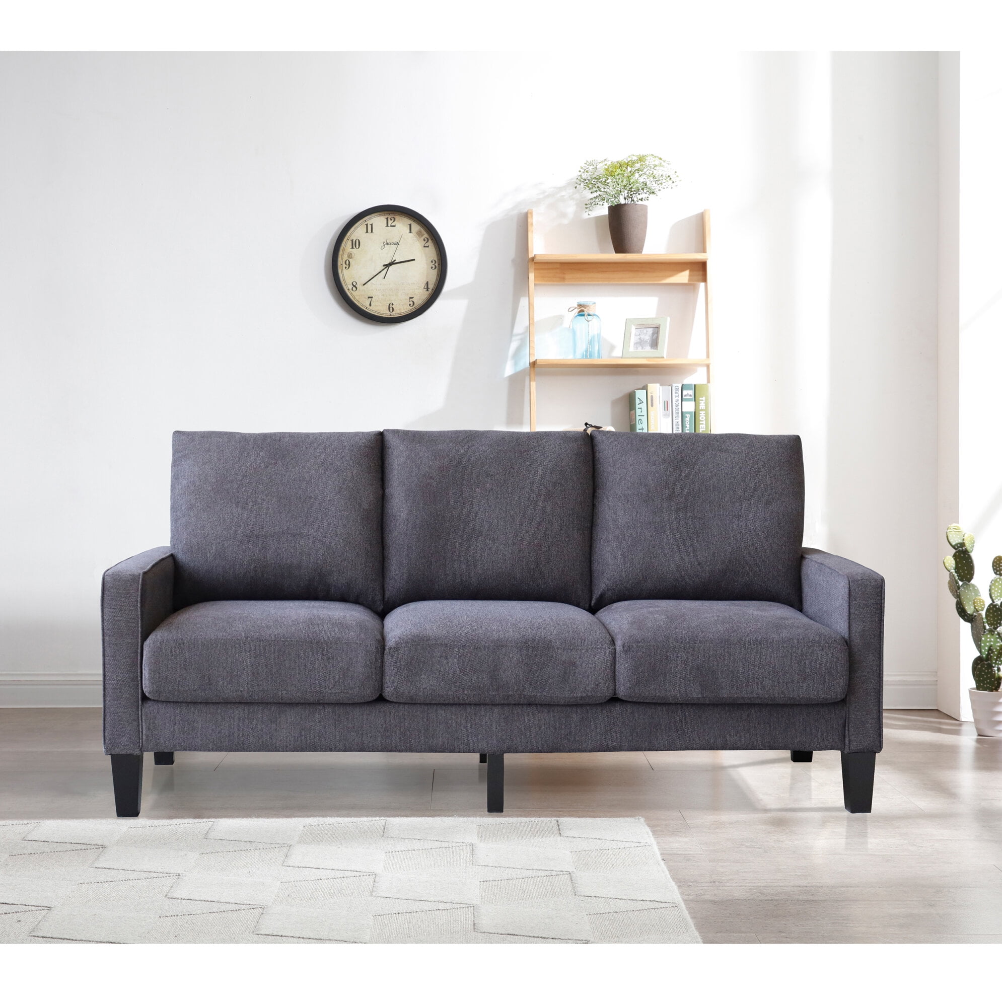75" Sofa Couch, Modern Upholstered Sofa with Storage Under Seat, Small ...