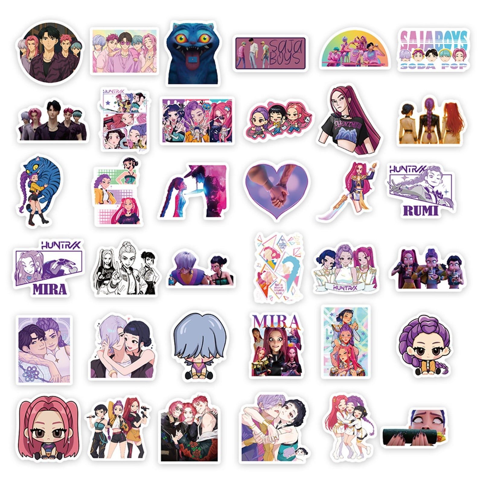 75 Stickers KPop Demon Hunters Stickers Cute Cartoon Characters ...