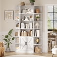 75" Tall 6-Tier Bookcase with Doors, Modern Farmhouse Wooden Bookshelf ...