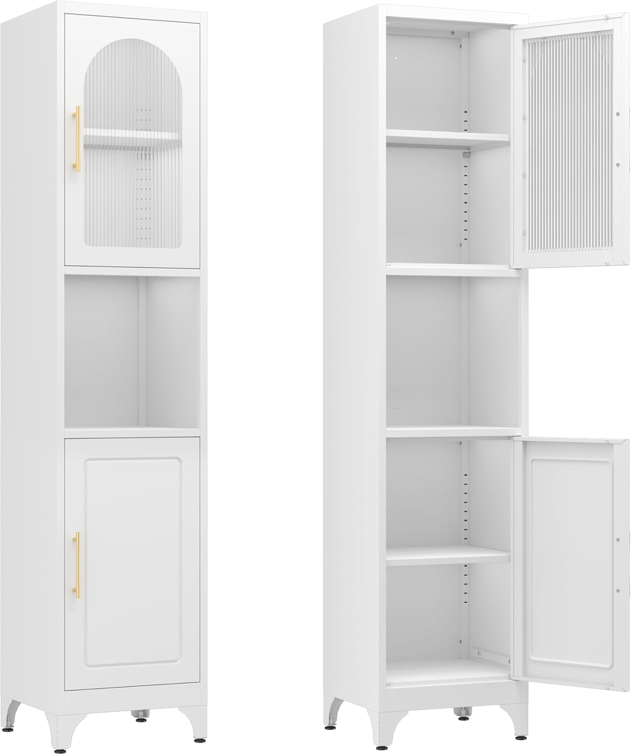 75" Tall Bathroom Storage Cabinets，White Narrow Bathroom Cabinet ...