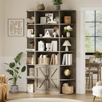 Tribesigns 5-Tier Corner Bookshelf with 2 Drawers, 66.9-Inch Tall ...
